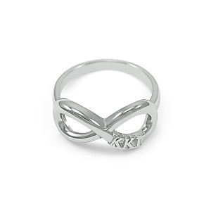 The Collegiate Standard Kappa Kappa Gamma Sterling Silver Infinity Ring (07)