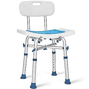 GreenChief Heavy Duty Shower Chair with Back 500 LBS - Shower Stool for Inside Shower, Small Bathtub Seat Padded EVA Cushion, Narrow Bath Seat Bench for Elderly, Handicap, Bariatric, Disabled