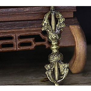 Tibetan Buddhist Meditation Bell and Dorje Set, Made in Nepal-100% Handmade 6.7 inches Dharma Objects Brass Bell for Home Decoration for Meditation, Prayer, Reiki, Clarity, Focus, Healing Dorje Set