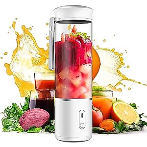 Portable Blender, Personal Travel Blender with USB Rechargeable Fruit Juice Mixer, MiniSize Blender for Smoothies and Shakes Small Juicer Cup 400ML/14 Oz