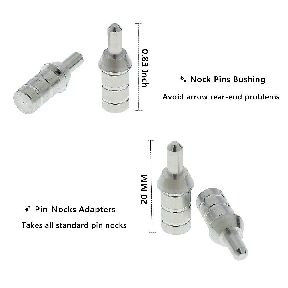 Letszhu Archery Pin Nocks Adapter Bushing for ID 6.20mm/.244” Inches Arrow Shafts (25 Pack Adapters)