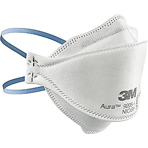 3M Aura Particulate Respirator 9205+ N95, Lightweight, 3 Panel Designed Helps Provide Comfortable and Convenient Respiratory Protection, 3-Pack