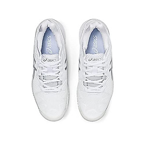 ASICS Women's Gel-Resolution 8 Tennis Shoes, 8.5, White/Pure Silver