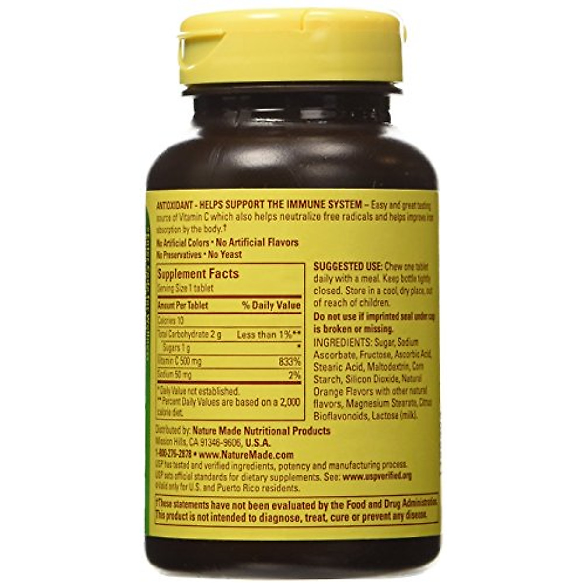 Nature Made - Vitamin C 500 mg, 120 Chewable Tablets (Twin Pack 2 x 60)