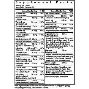 Rainbow Light Multivitamin for Women, Vitamin C, D & Zinc, Probiotics, Women’s One Multivitamin Provides High Potency Immune Support, Non-GMO, Vegetarian, 90 Tablets