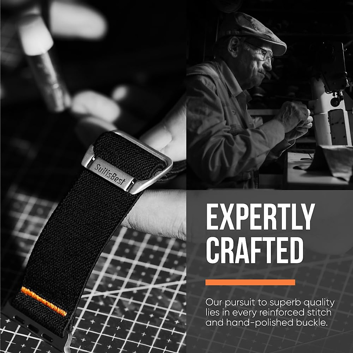 Suitisbest Sport Band for Apple Watch Ultra 2/Apple Watch Ultra Band 49mm 45mm 44mm 42mm for Men, Nylon Solo Loop Wide Replacement Strap for iWatch Series Ultra 8 7 6 5 4 3 SE