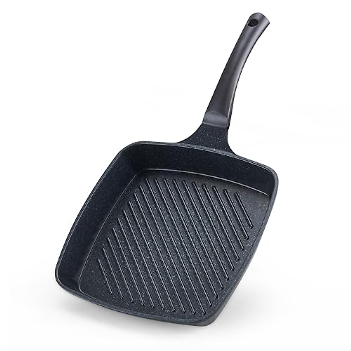 Cook N Home Grill Pan Nonstick Square for Stove Tops, Die Cast Aluminum Griddle Pan Marble 11-inch Cookware Fry Pan, Black