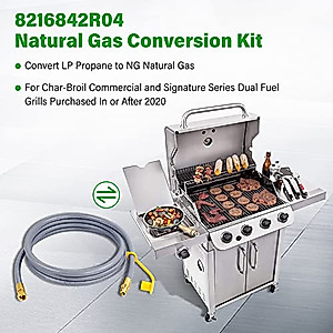 Upgraded 8216842R04 Natural Gas Conversion Kit, Compatible with Char-Broil Commercial and Signature Series Dual Fuel Grills (2020 and Newer), Converts Propane to Natural Gas
