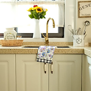 GEEORY Spring Kitchen Towels for Spring Decor Flower Vase Dish Towels 18x26 Inch Ultra Absorbent Bar Drying Cloth Bloom Sign Hand Towel for Kitchen Bathroom Party Home Decorations Set of 2