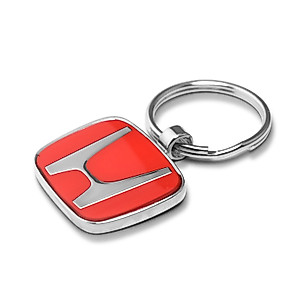 iPick Image - Honda RedLogo Chrome Die-cast Metal Key Chain Key-Ring
