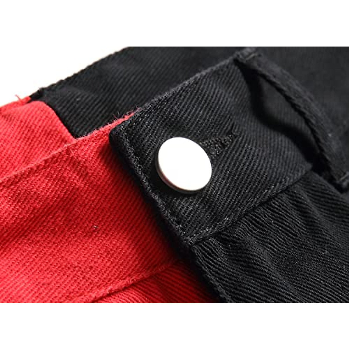 Boy's Regular Fit Patchwork Black&Red Street Style Fashion Casual Jeans Pants for Kids,L0115,8