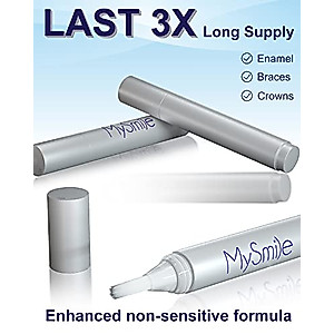 MySmile Teeth Whitening Kit Enhanced Teeth Whitener Flagship Version,10 Min 6 Month Supply Non-Sensitive Teeth Whitening Pen, Helps to Remove Stains from Coffee, Smoking, Wine, Soda, Tea