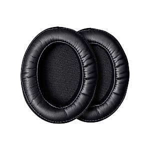 Monoprice Memory Foam Protein Leather Earpads (Pair) - Black, Maximize Comfort for Headphones