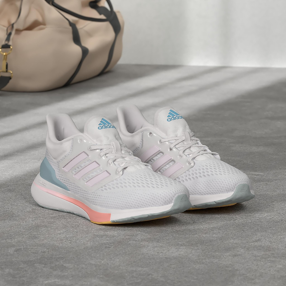 adidas Women's EQ21 Running Shoe, Dash Grey/Almost Pink/Acid Red, 11