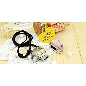 Shiny Crystal Heart Shape USB Flash Drive with Necklace(Clear)
