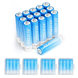 REACELL 16Pcs Rechargeable AAA Batteries, 1.2V 1100mAh High Capacity NiMH Triple AAA Batteries