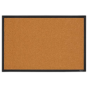 Quartet Cork Board Bulletin Board, 2' x 3' Framed Corkboard, Black Frame, Decorative Hanging Pin Board, Perfect for Home Office Decor, Home School Message Board or Vision Board (MWDB2436-BK)