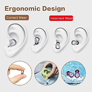 Ear Plugs for Sleeping Noise Cancelling Ear Plugs for Swimming Concerts Loud Music, Reusable Soft Silicone Ear Plugs for Kids and Adults 6 Ear Tips in S/M/L Hearing Protection (Purple)