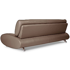 Zuri Furniture Modern Aspen Brown Microfiber Leather Sofa