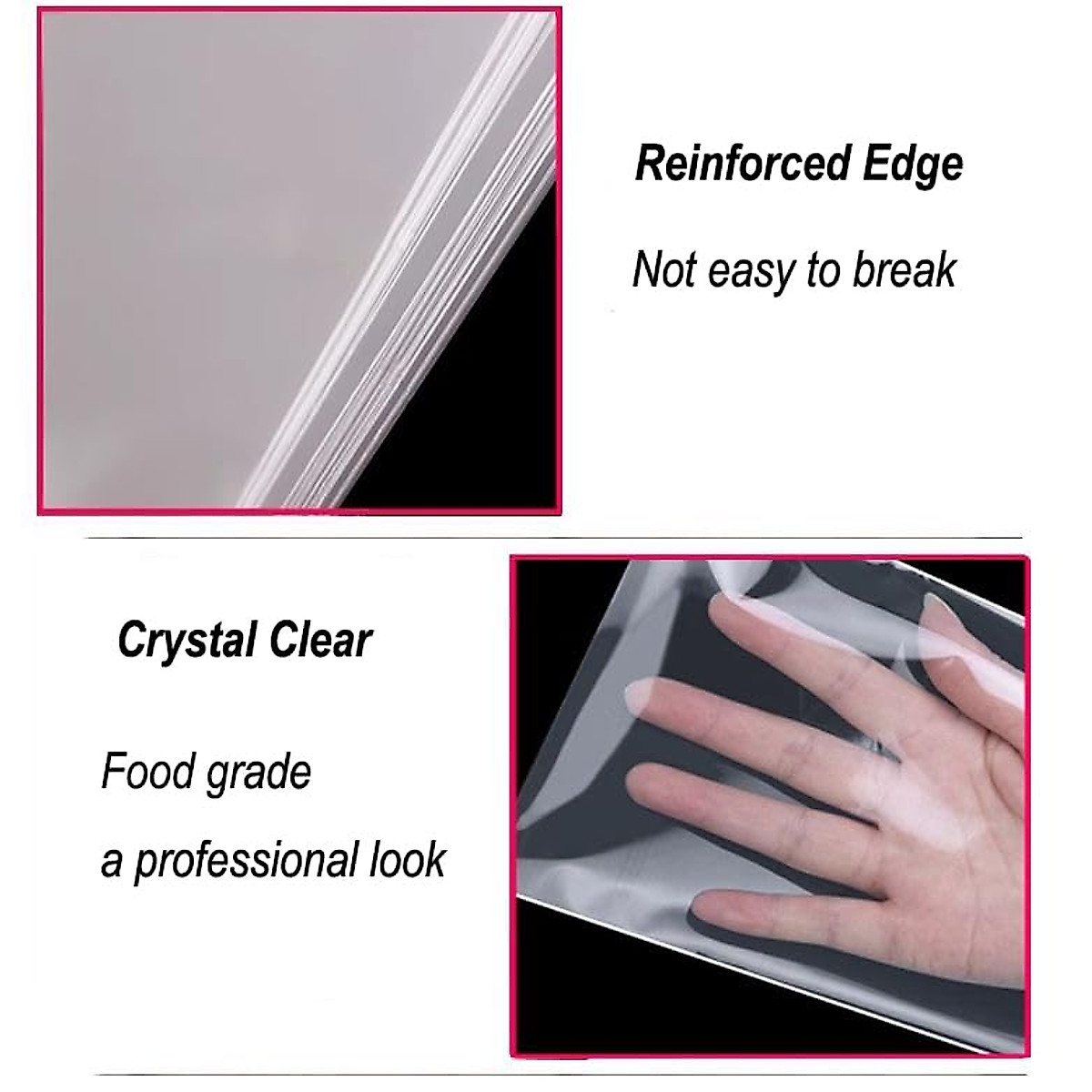 COOLAKE Pretzel Bags 2x9.8 Inch 200 Pcs, Clear Self Sealing Cellophane Bags, Pretzel Rods Individual Bags, Self Adhesive Sealing Treat Bags, for Chocolate, Bakery, Cookies,Candies