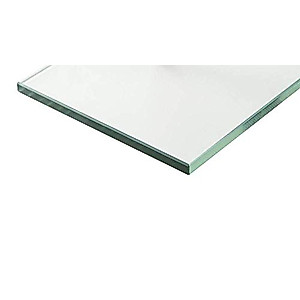 Pro Safe Glass 4.75" X 18" Rectangle Tempered Clear Floating Glass Shelf - Glass Only