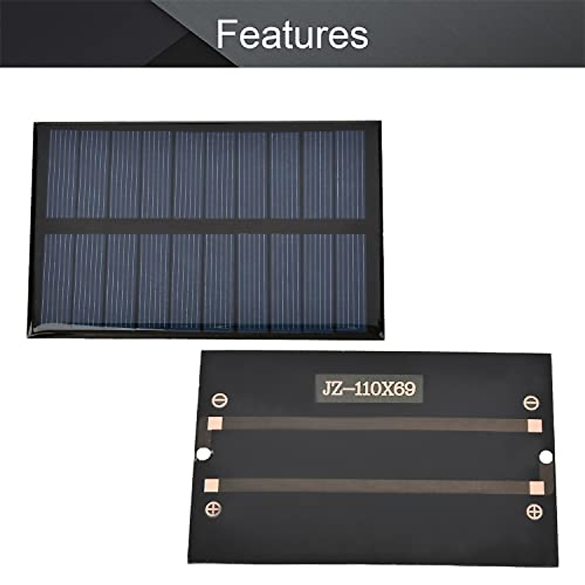 Fielect 5V 1.2W Mini Small Solar Panel Module Solar Cell Panel DIY Battery Charger Kit for Light Toys Charger 110x69mm