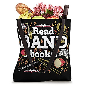 Read BAND Books Funny Banned Book Musician Pun Music Joke Tote Bag