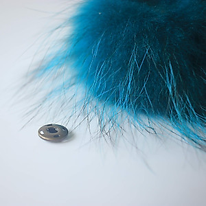 Chunxiao DIY Raccoon Fur Pom Pom Ball with Press Snap Button for Knitted Hat Beanie Hats, Detachable