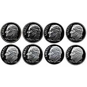2000-2007 S Roosevelt Dimes Gem Proof Run 8 Coins US Mint Decade Lot Complete 2000's Set
