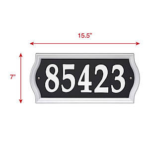 Whitehall 14341 Nite Bright Ashland Reflective Address Numbers Sign, Black/Silver