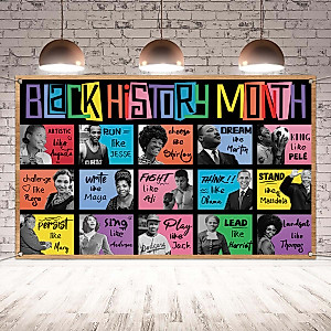 Black History Month Backdrop Black History Month Banner Black History Month Poster Pan African American Decoration and Supplies for Home