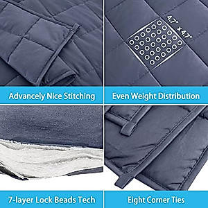 yescool Cooling Weighted Blankets, Soft Heavy Blankets for Adults and Teens Sleeping, Cool Breathable Blanket for All Season with Premium Glass Bead, Washable, Grey (Grey, 60x80-20lbs)