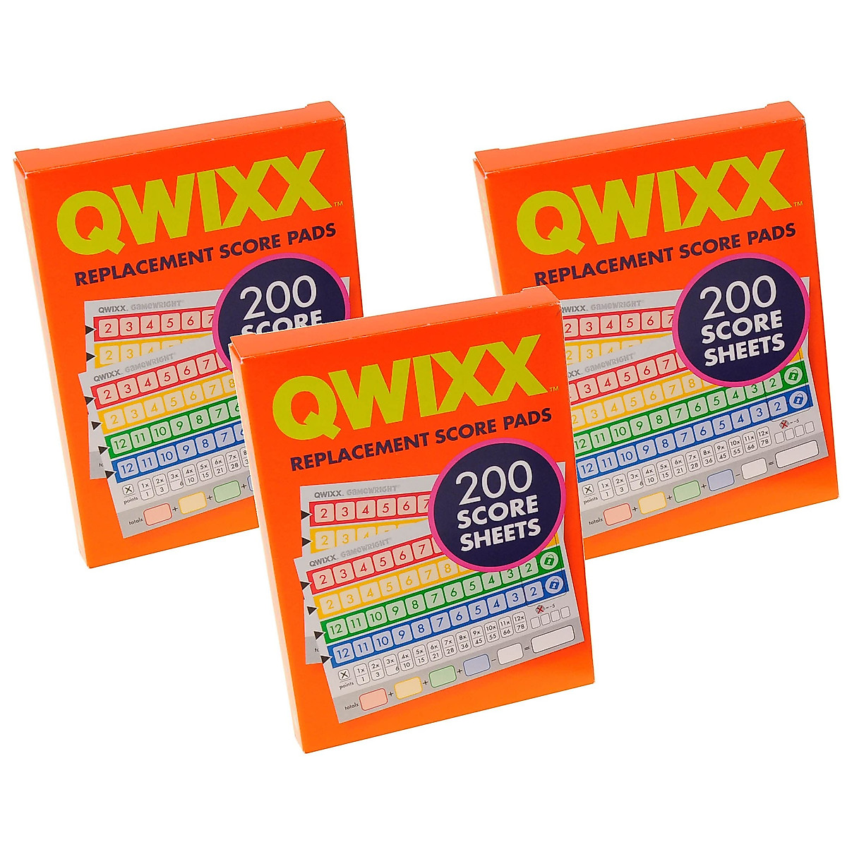 Qwixx, Replacement Score Cards Action Game 3 Pack