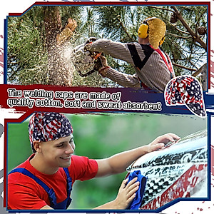 4 Pcs Welding Cap Flame Resistant Cotton Welding Hat for Men Women's Welders Caps Sweat Absorption Mesh Hat Liner for Welder Electrician Gas Station, Matched with Most Welding Helmet