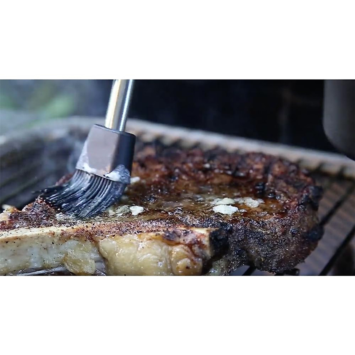 Outset Q173 Cast Iron Sauce Pot with Brush, 1 EA, Black