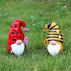 Art Elf Metal Garden Gnome Decoration Outdoor Christmas Decor Home Decor for Patio Yard Lawn, Housewarming Garden Gifts - 2 Packs