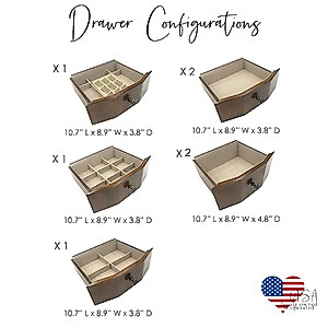 Hives and Honey Annette Standing Jewelry Armoire, Locking Jewelry Cabinet, 7 Drawers, Necklace Hooks, Mirror, Secure Storage, Dual-Sided Doors, Handcrafted Antique Finish, Elegant Organizer, Walnut