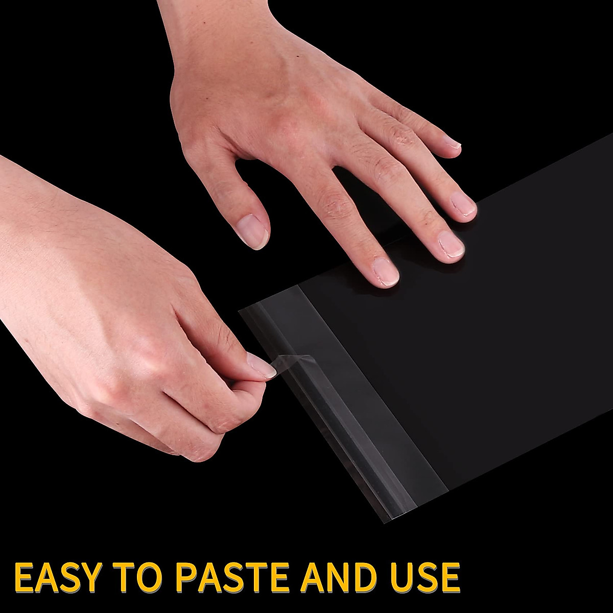 Kyswwellbag Cellophane Bags, 3x5 Inches 200 Pcs Cookie Bags Sealed Self Adhesive Reusable Transparent Cellophane Bags for Packaging Cookies, Gifts, Favors, Products,Candy