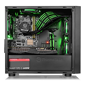 Thermaltake Versa H17 Black Micro ATX Mini Tower Gaming Computer Case 2.0 Edition with One 120mm Rear Fan Pre-Installed CA-1J1-00S1NN-A0
