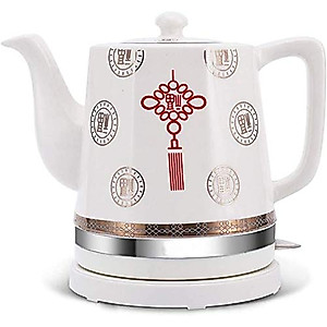 Hokcus 2L Electric Ceramic Kettle Teapot-Retro Stainless Steel Jug,Bpa-Free,Automatic Power Off Fast Boiling 1000W Removable Base,Boil Dry Protection/Blue/Red