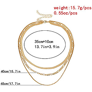 Jeairts Layered Herringbone Necklace Gold Snake Chain Choker Necklaces Dainty Necklace Jewelry for Women