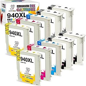 MS DEER Upgraded Compatible 940 Ink Cartridges Replacement for HP 940 XL Combo Pack 940XL for OfficeJet Pro 8500 8500A A909a 8000 A809a A910a Printer (4 Black, 2 Cyan, 2 Magenta, 2 Yellow) 10 Pack