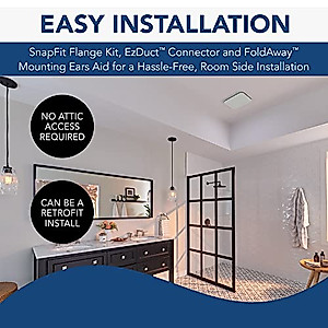 Broan-NuTone AER80K Roomside CleanCover Bathroom Ventilation Exhaust Fan, 80 CFM, 0.7 Sones, White