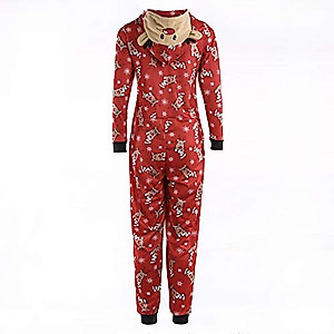 Yuemengxuan Christmas Family Pajamas Matching Sets Deer Onesies Jumpsuits Baby Kids Adults Women Men Pjs Sleepwear Homewear Outfits(A,Kid,9T)