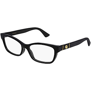 Gucci GG 0635O 004 Black Plastic Rectangle Eyeglasses 53mm