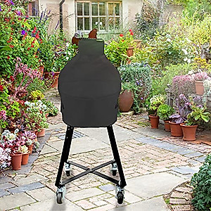 Grill Cover fit MiniMax & Mini Big Green Egg,Big Green Egg Accessories,Black Waterproof Full Grill Cover Smoker Accessories,Premium-Quality Fabric Outdoor Grill Cover for Big Green Egg