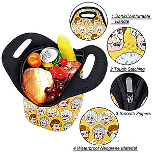 Golden Lunch Bag,Golden Merchandise,Golden Gifts,Neoprene Insulated Waterproof Lunch Tote Bag TV Show Cartoon Reusable Lunch Box Containers Food Carrying Bento for Women Men