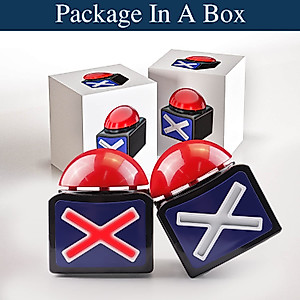 BEAN LIEVE Game Buzzers with Sound - 2 Pack Buzzer Button with Lights, Game Show Buzzers for Family, Quiz Game Buttons Perfect for Game Night & Trivia Club & Classroom (Black)