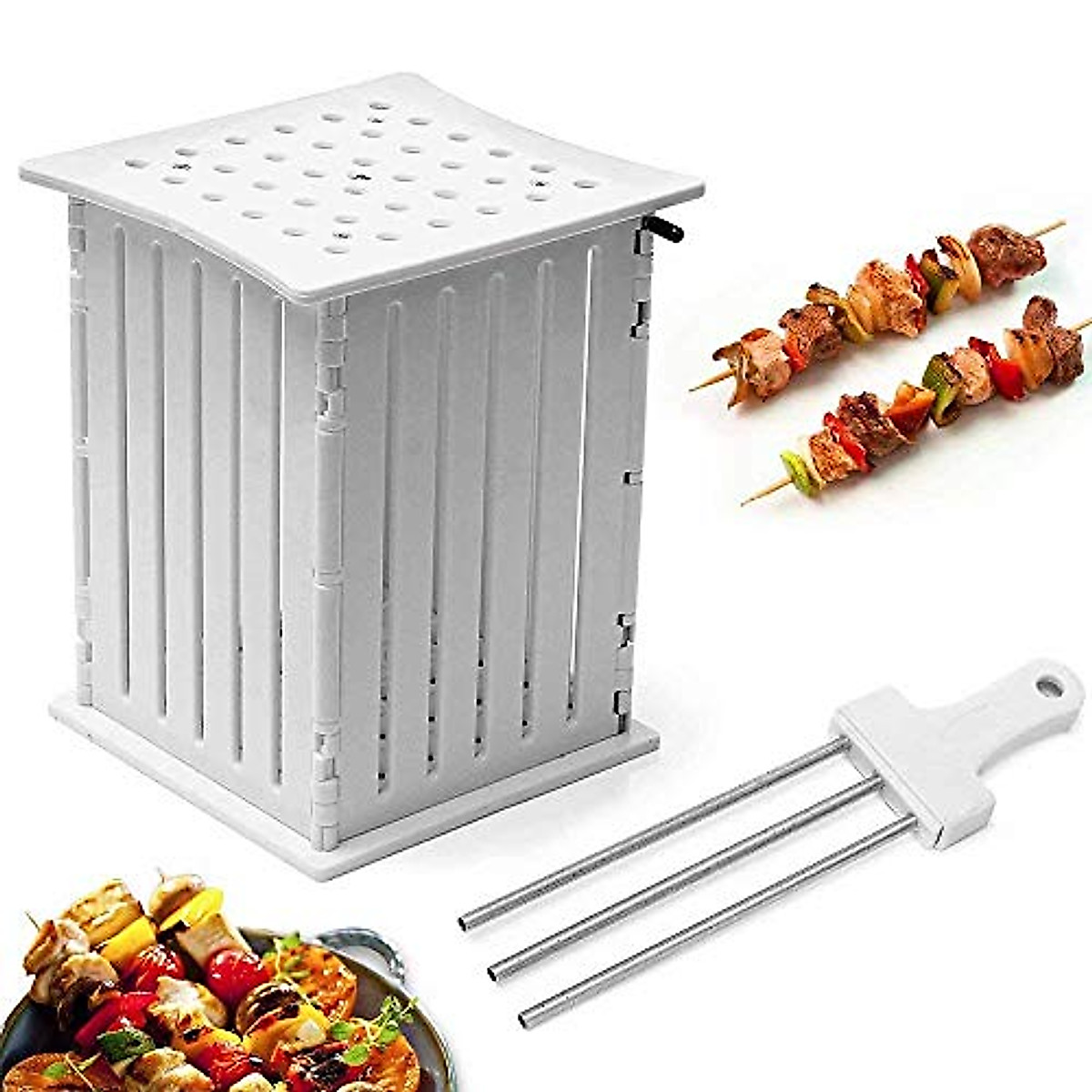 BBQ 36 Holes Meat Skewer Kebab Maker Box Machine Beef Meat Maker Grill Barbecue Kitchen Accessories Tools The Goods for Kitchen