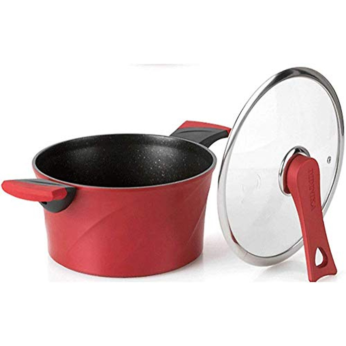 Stock Pot Korean Medical Stone Non Stick Soup Pot Double Ear Non Stick Pot Household Steamer Stew Pot Multipurpose Stock Pot -Pink